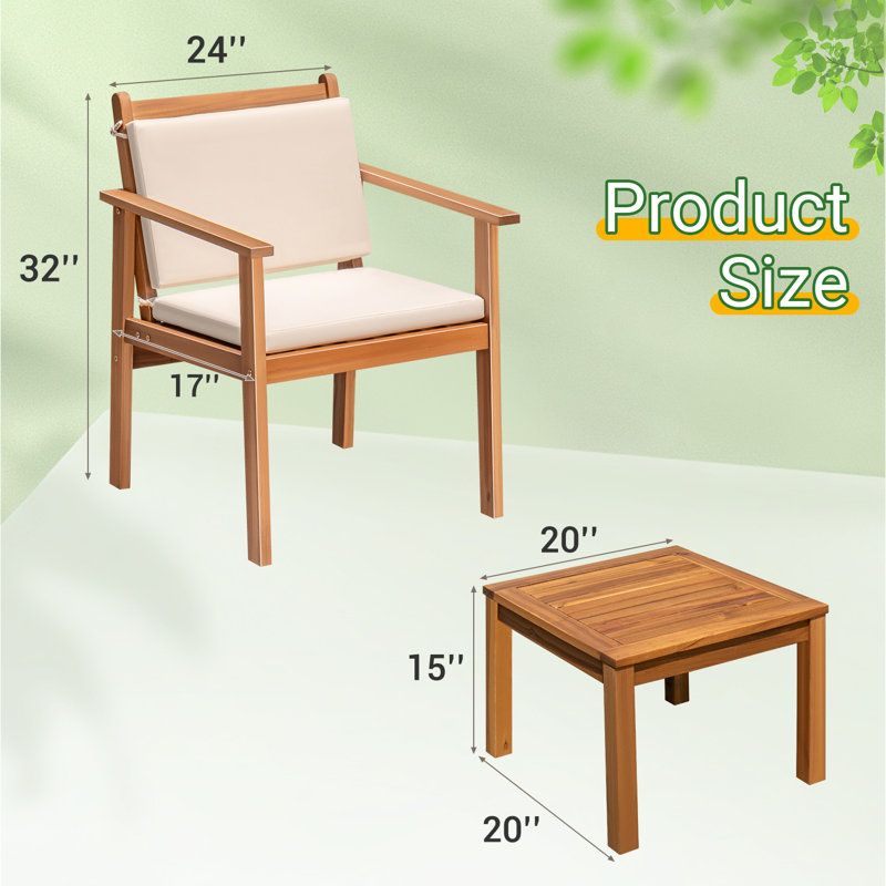 Beachcrest Home Koval 2 - Person Outdoor Seating Group with Cushions & Reviews | Wayfair